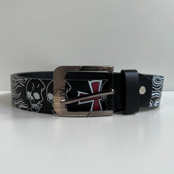 Accessories | Y2k 200s Vintage Black Skeleton Skull Goth Emo Black Belt ...